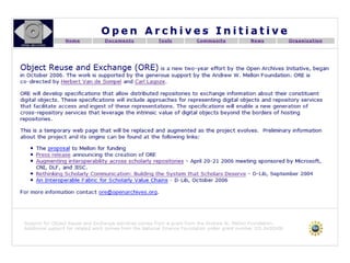 Open Archives Initiative Object Reuse and Exchange | PPT