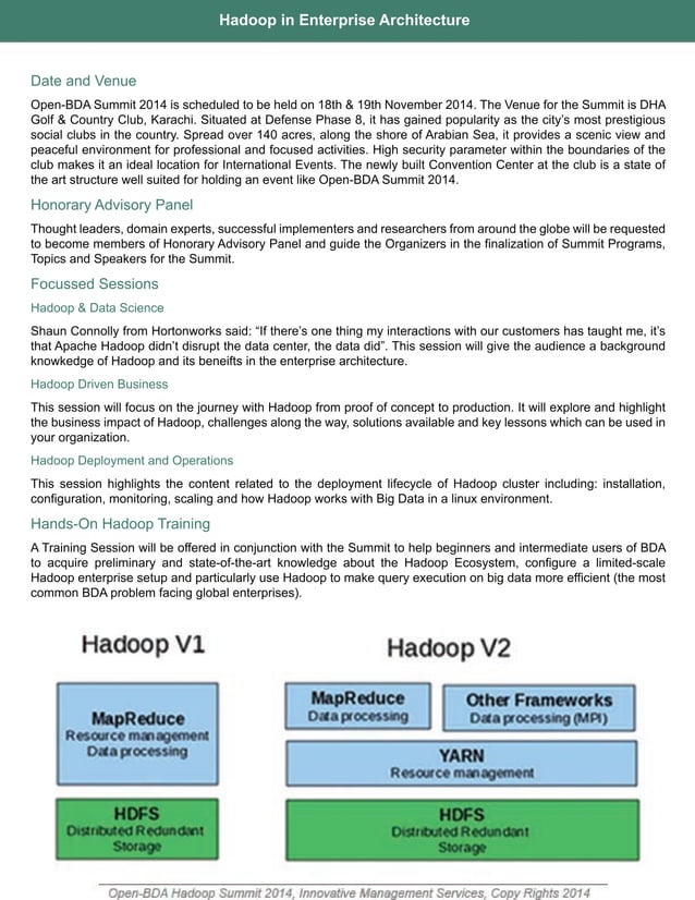 Open-BDA Hadoop Summit 2014 - Concept Sheet | PDF