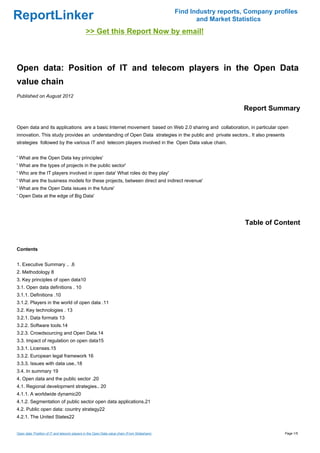 Open data: Position of IT and telecom players in the Open Data value ...