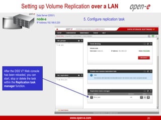 Open-E DSS V7 Synchronous Volume Replication over a LAN | PDF