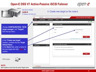 Open-E DSS V7 Active-Passive iSCSI Failover | PDF | Computer Networking | Computing