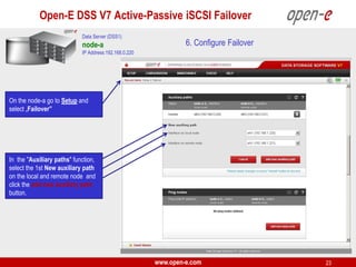 Open-E DSS V7 Active-Passive iSCSI Failover | PDF | Computer Networking | Computing