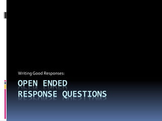 Open ended-response-ppt-2 | PDF