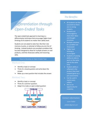Open ended tasks | PDF