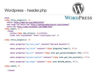 Facebook Open Graph implementation in the Harvard Gazette | PDF