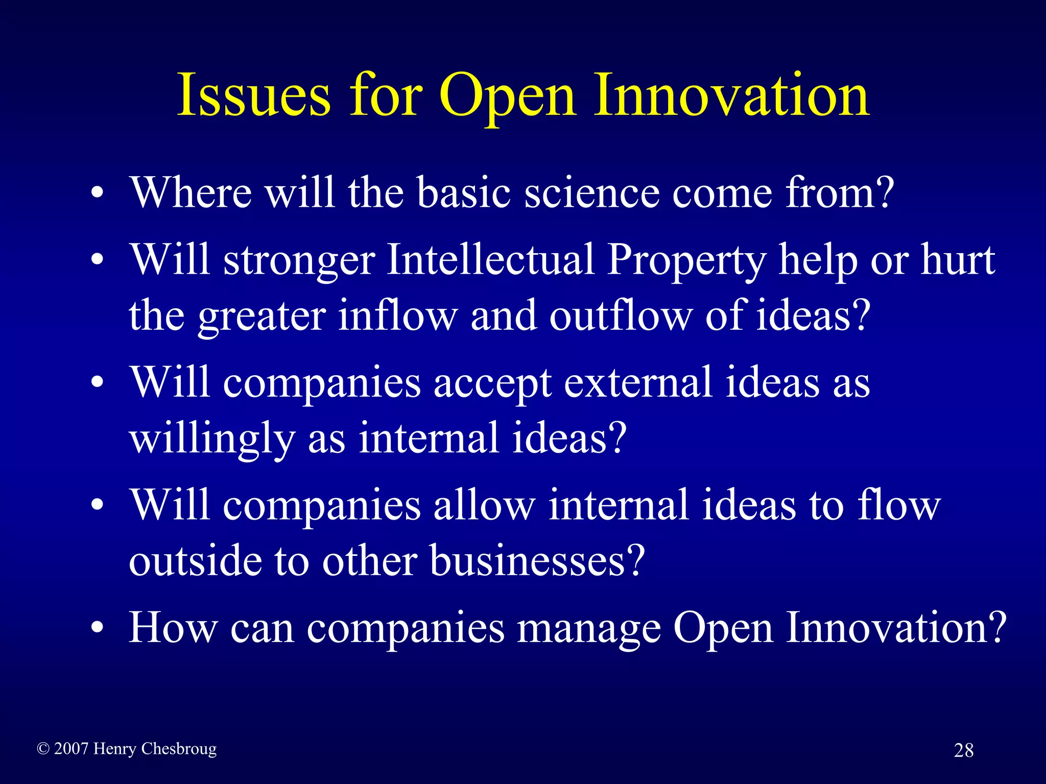 Open Innovation Seminar 2008 - Brazil - Henry Chesbrough | PDF