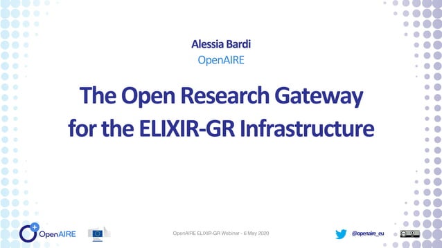 Open Research Gateway for the ELIXIR-GR Infrastructure (Part 3) | PDF ...