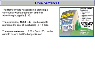 Open Sentences (Algebra1 1_3) | PPT