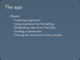 Supporting studio-based design courses with django-courseapp | PPT