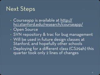 Supporting studio-based design courses with django-courseapp | PPT