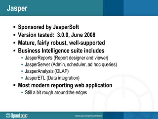 Open Source Reporting Tool Comparison | PPT