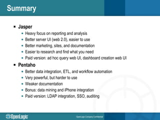 Open Source Reporting Tool Comparison | PPT