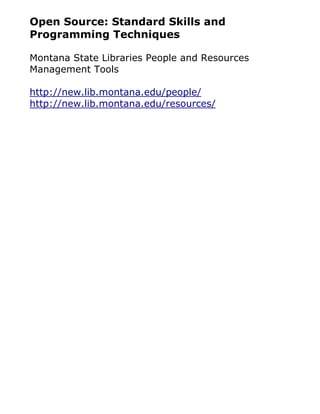 Open Source Software and Libraries: Practical Applications [panel discussion] | PDF