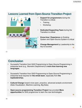 Enterprise-level Transition from SAS to Open-source Programming for the ...