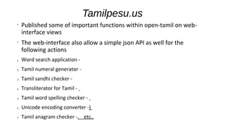 Growth and evolution of Open-Tamil | ODP