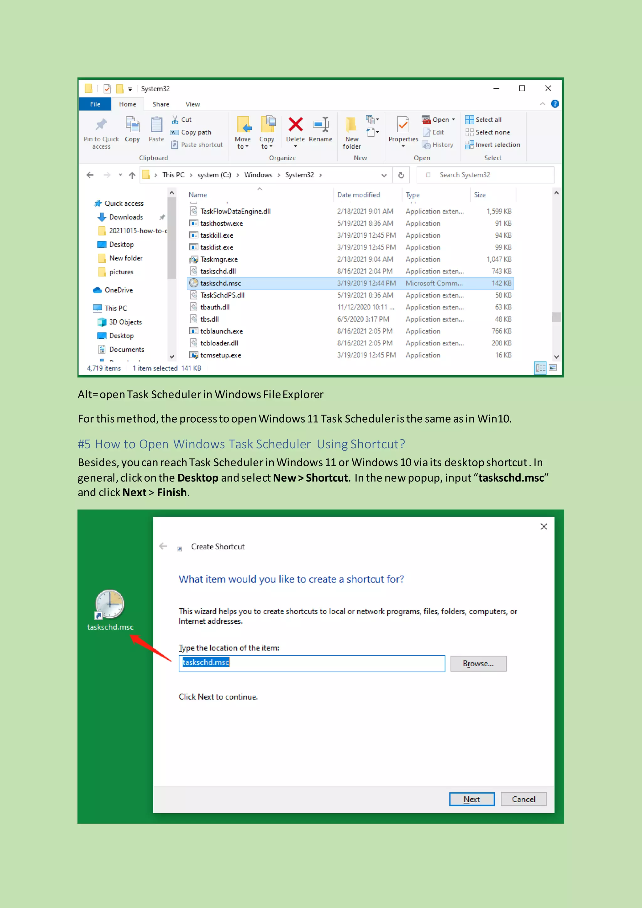 Open task scheduler windows 10 11 | PDF