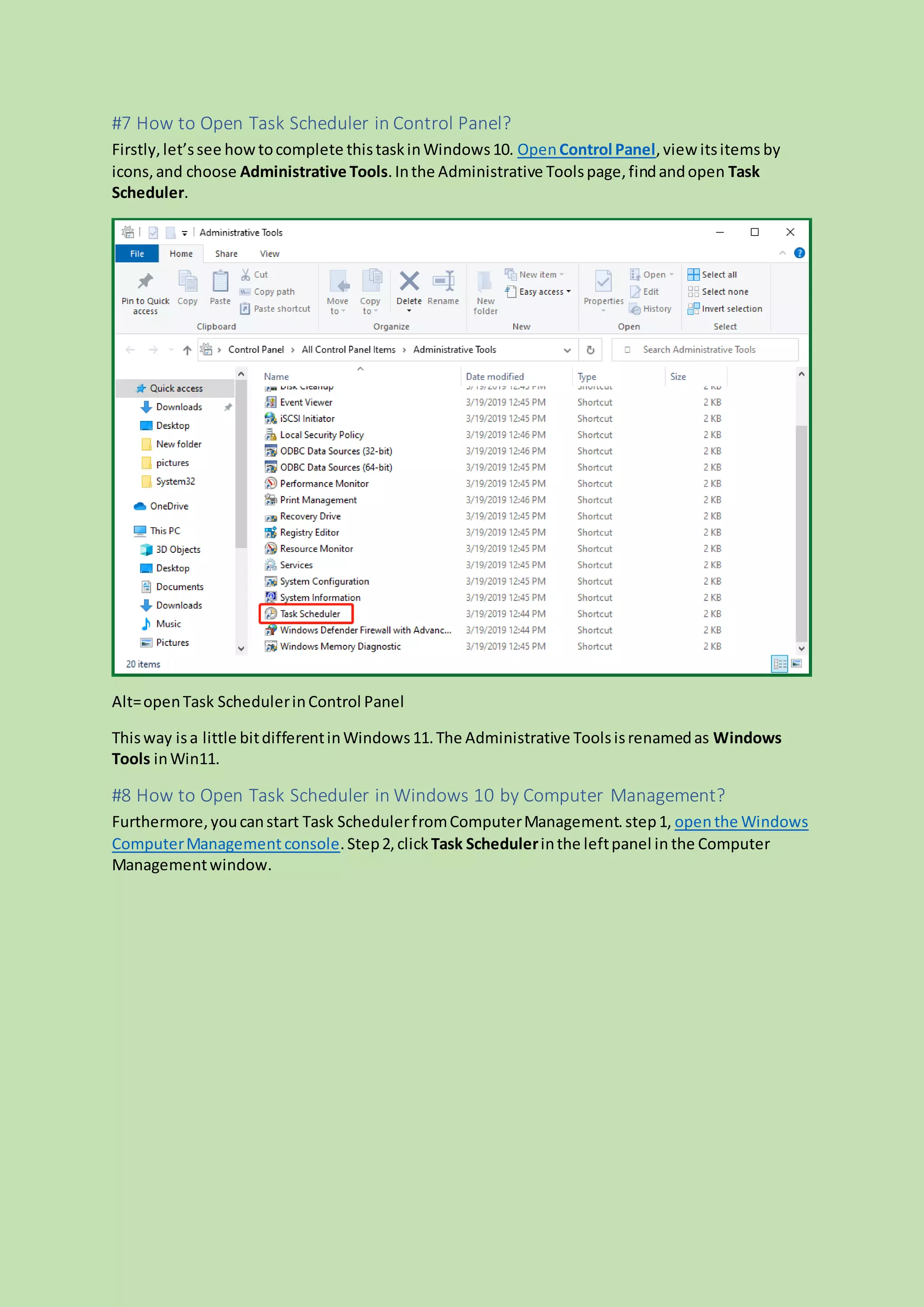 Open task scheduler windows 10 11 | PDF