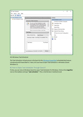 Open task scheduler windows 10 11 | PDF