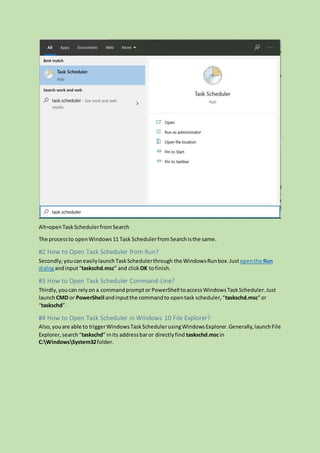 Open task scheduler windows 10 11 | PDF