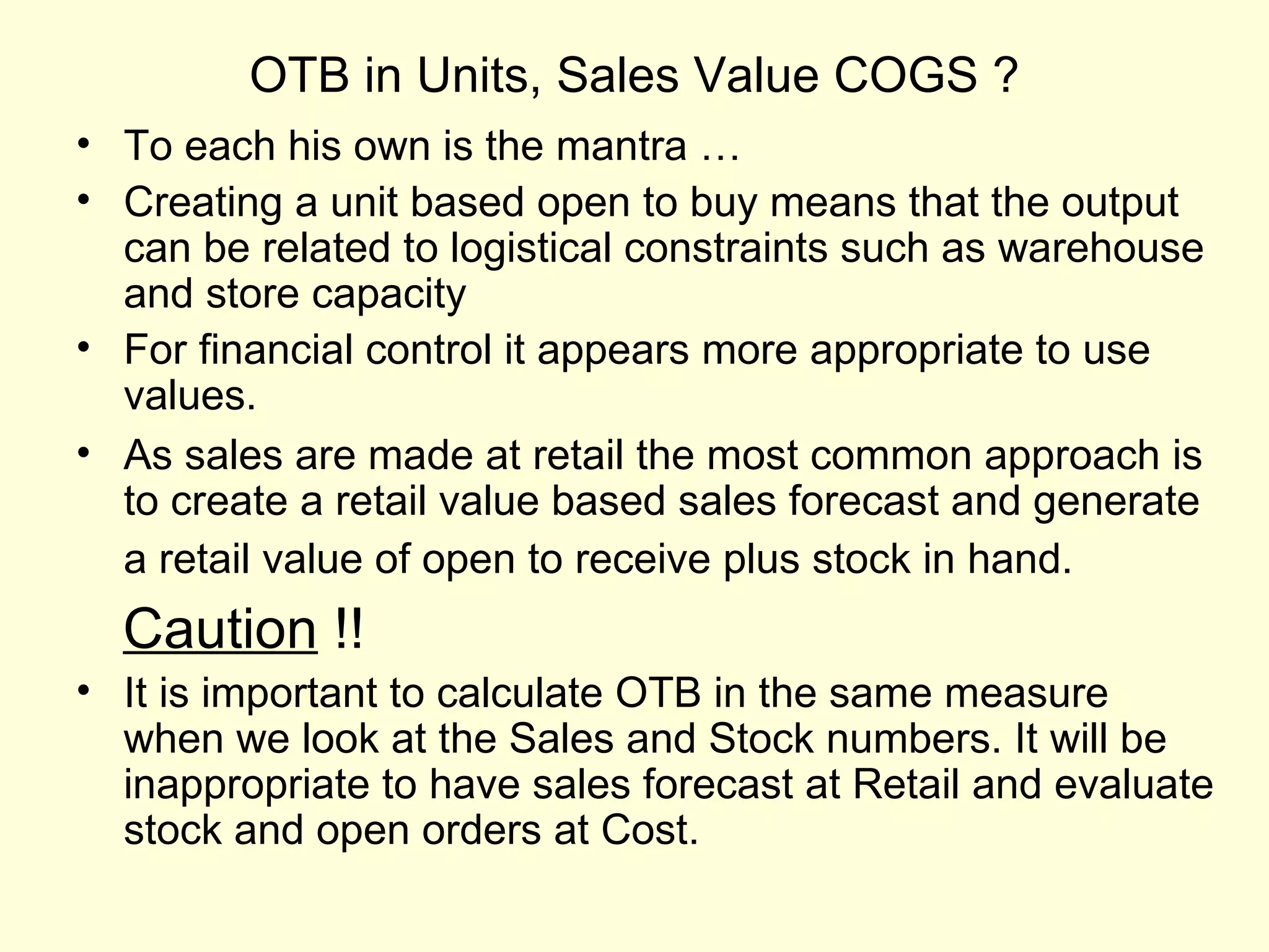 Open To Buy( OTB) retail rajnish kumar itc category management | PPT