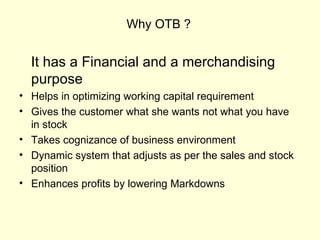 Open To Buy( OTB) retail rajnish kumar itc category management | PPT