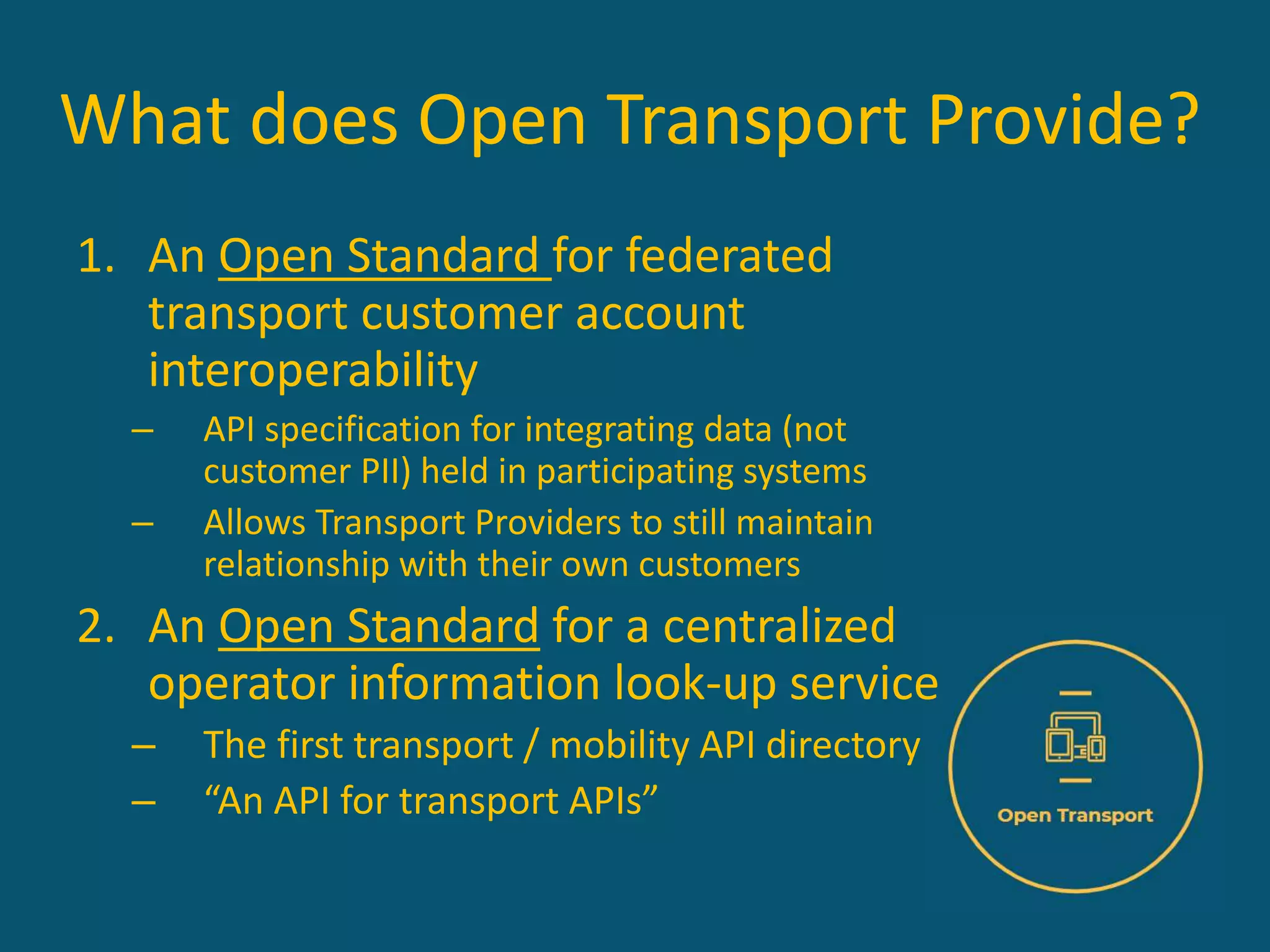 Open Transport presentation at Transport Ticketing Global 2020 | PPT
