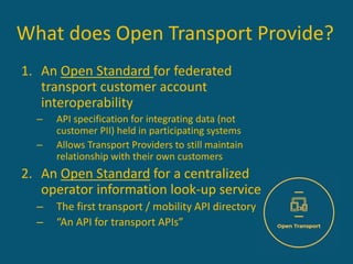 Open Transport presentation at Transport Ticketing Global 2020 | PPT