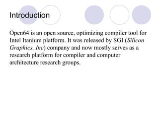 Open64 compiler | PPT