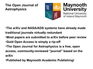 The Open Journal of Astrophysics | PPT | Science