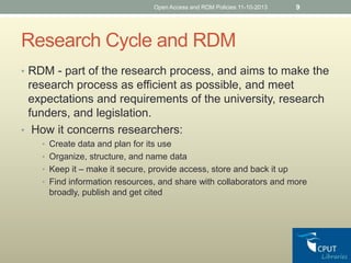 Open Access and RDM policies | PPT