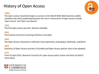 Open access at cambridge judge business school 29 november 2013 | PPT