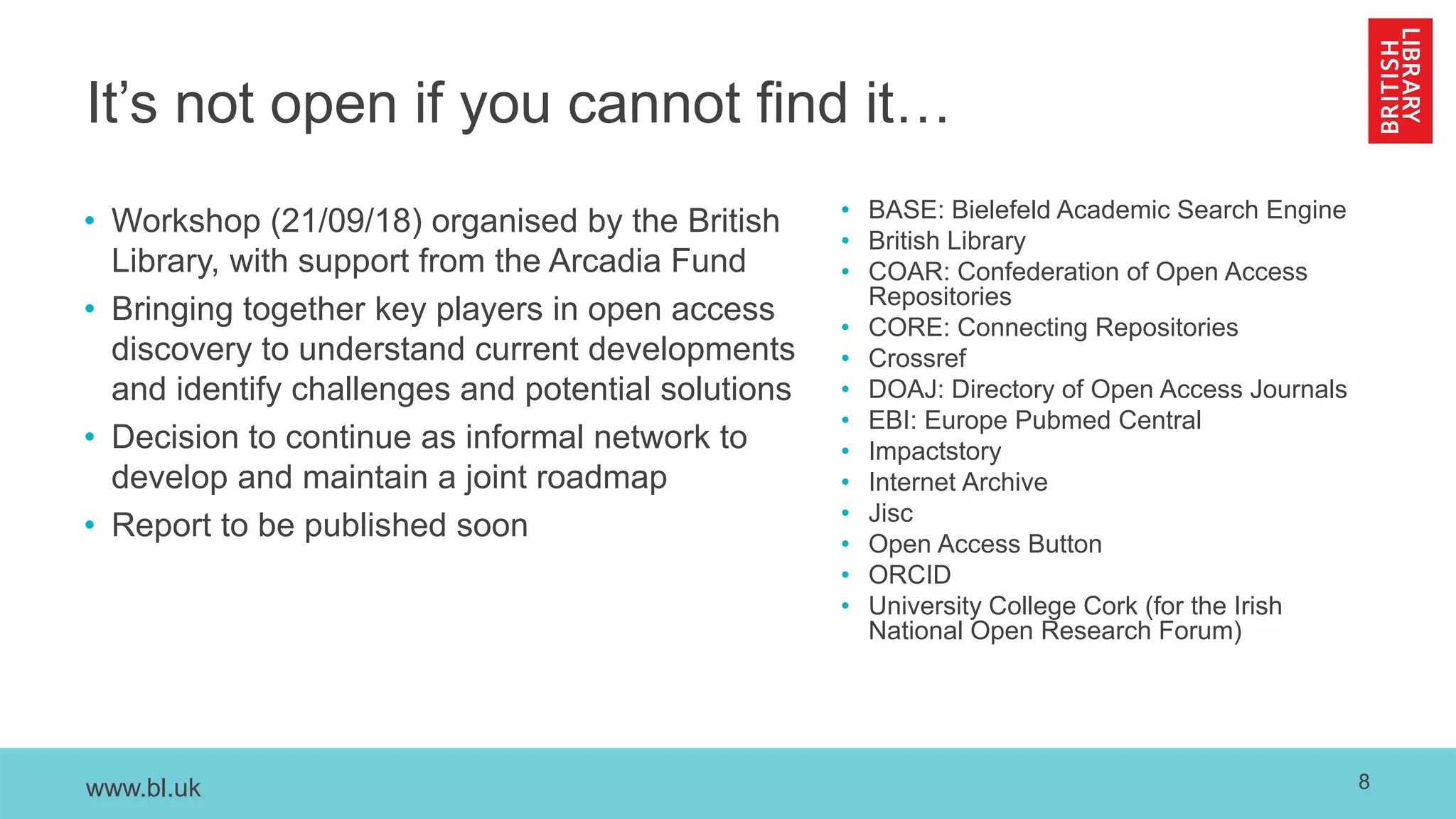 Open access at the British Library | PPT