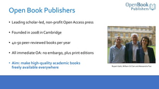 Open Access book publishing understanding your options (1).pptx | Publishing Industry | Industries