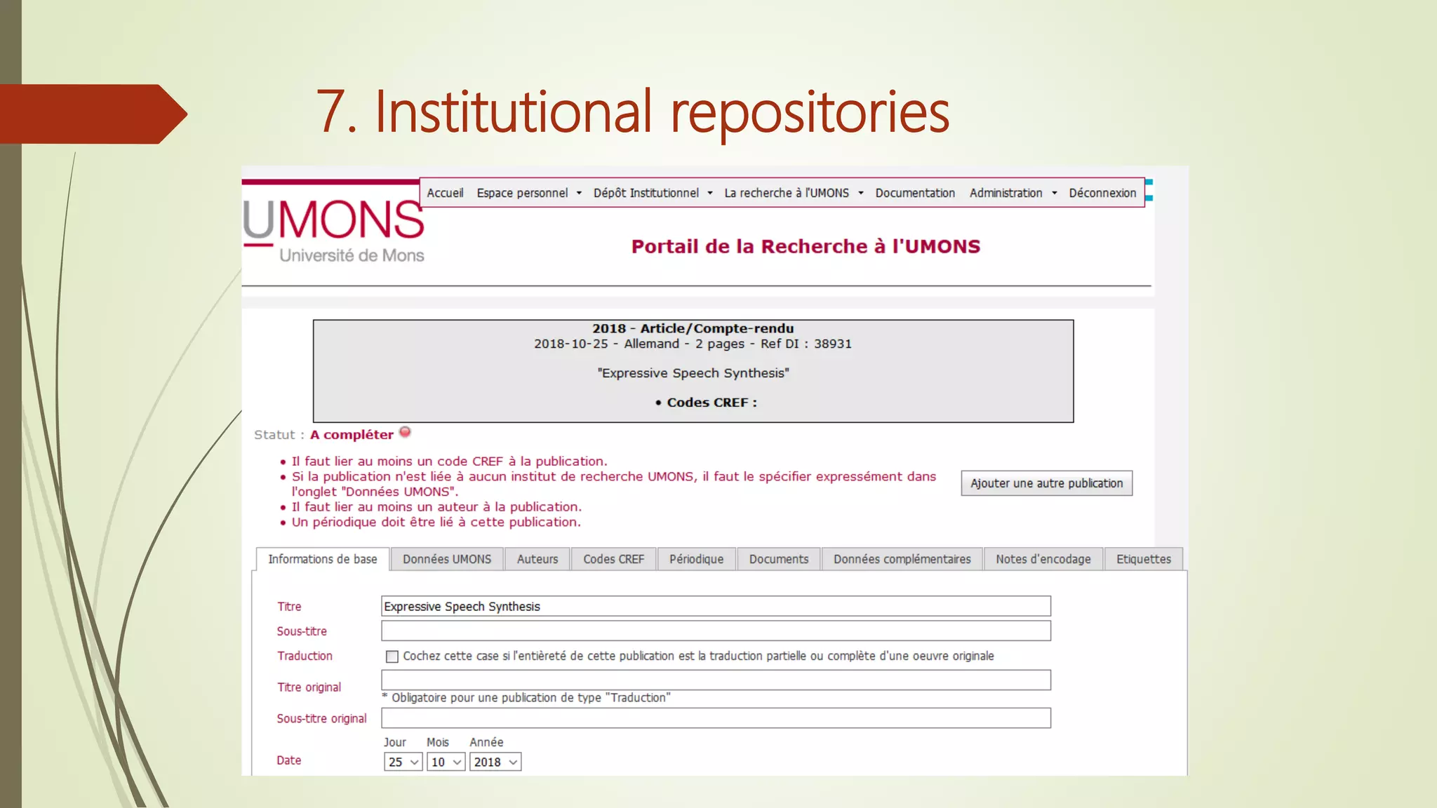 Open access requirements F.N.R.S. | PPTX Open access requirements F.N.R.S. | PPTX