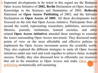 Open Access Initiatives | PPTX