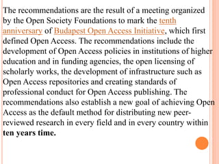 Open Access Initiatives | PPTX