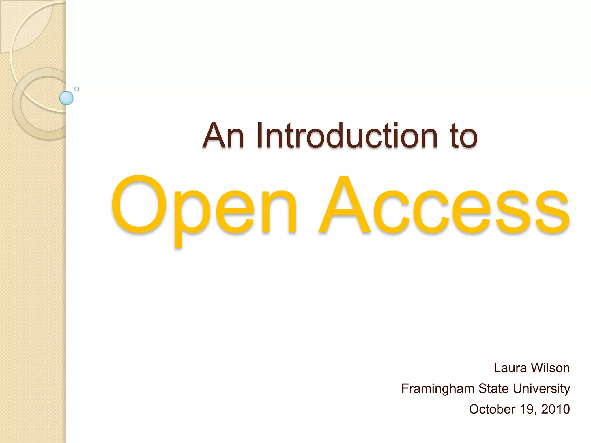 Open Access Overview | PPT