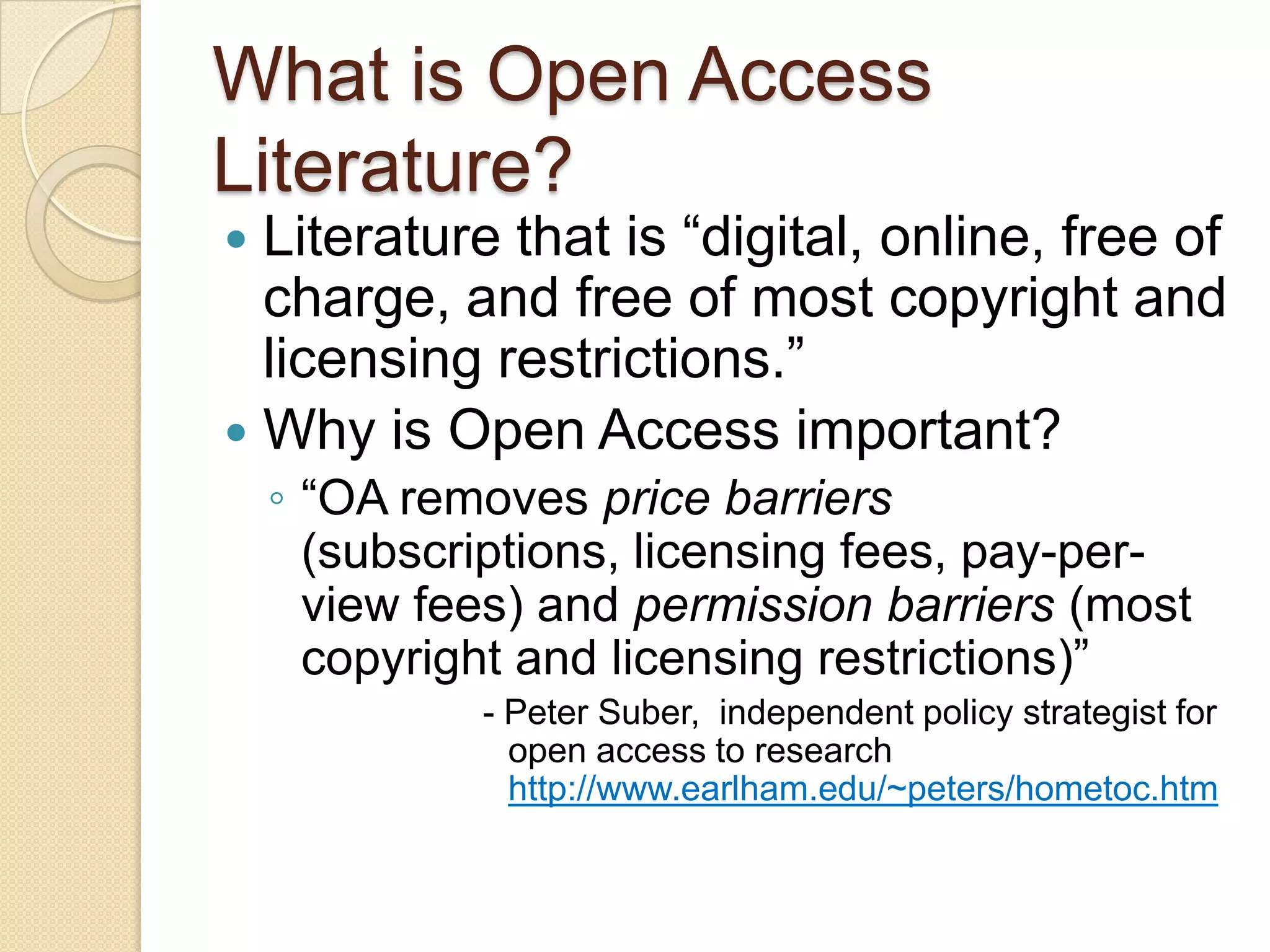 Open Access Overview | PPT