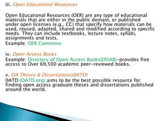 OPEN ACCESS RESOURCES.pptx | Desktop Publishing | Computer Software and Applications