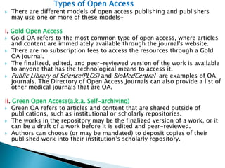 OPEN ACCESS RESOURCES.pptx | Desktop Publishing | Computer Software and ...
