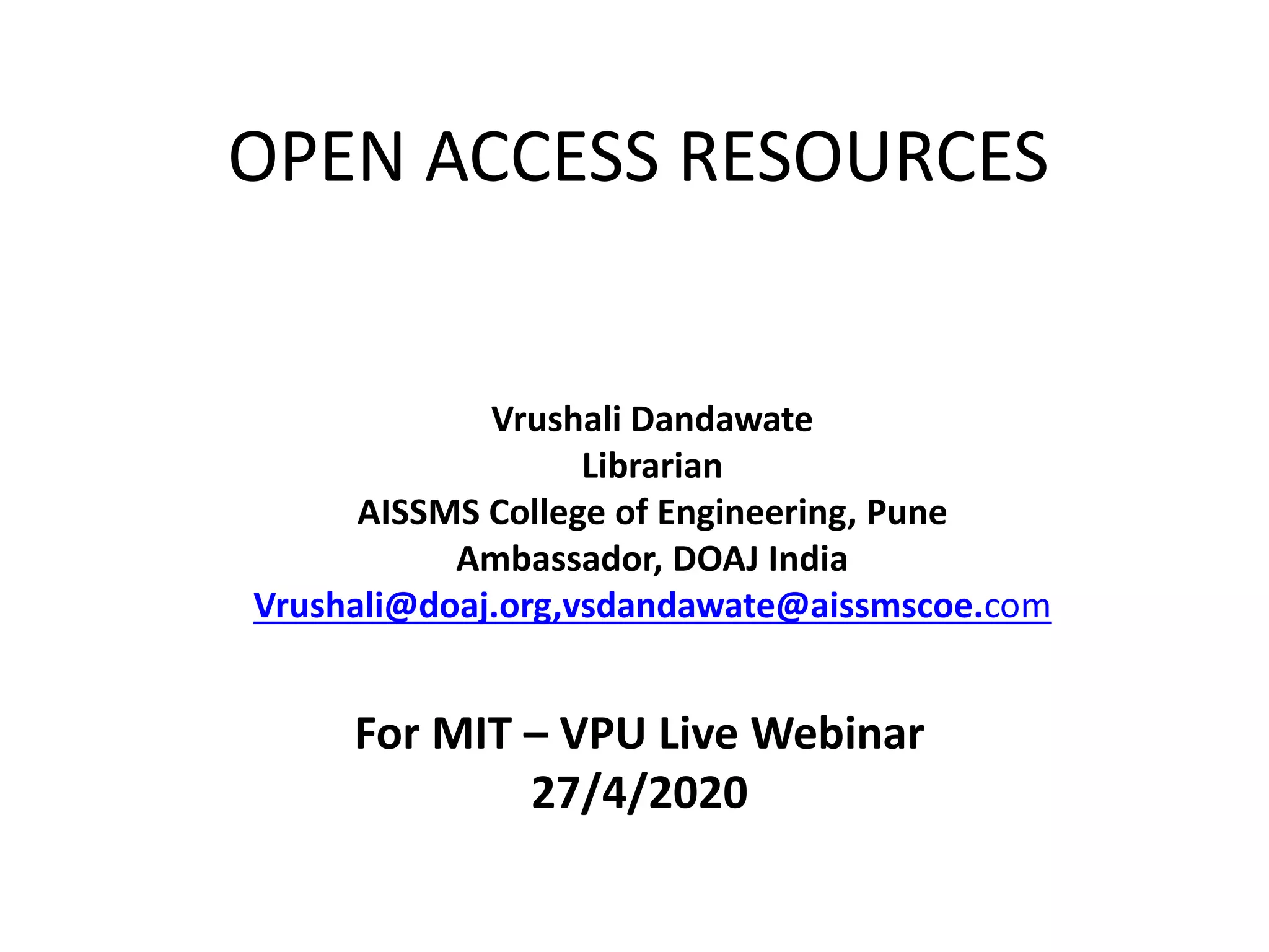 Open Access Resources | PPTX