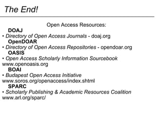 Open access and the Art Library | PPT