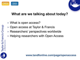 Taylor & Francis: Open Access Update | PDF