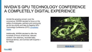 OpenACC Highlights: GTC Digital April 2020 | PPT
