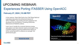 OpenACC Monthly Highlights: January 2024 | PPT