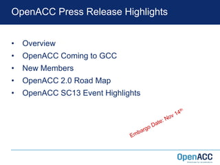 OpenACC SC13 Press Briefing | PPT