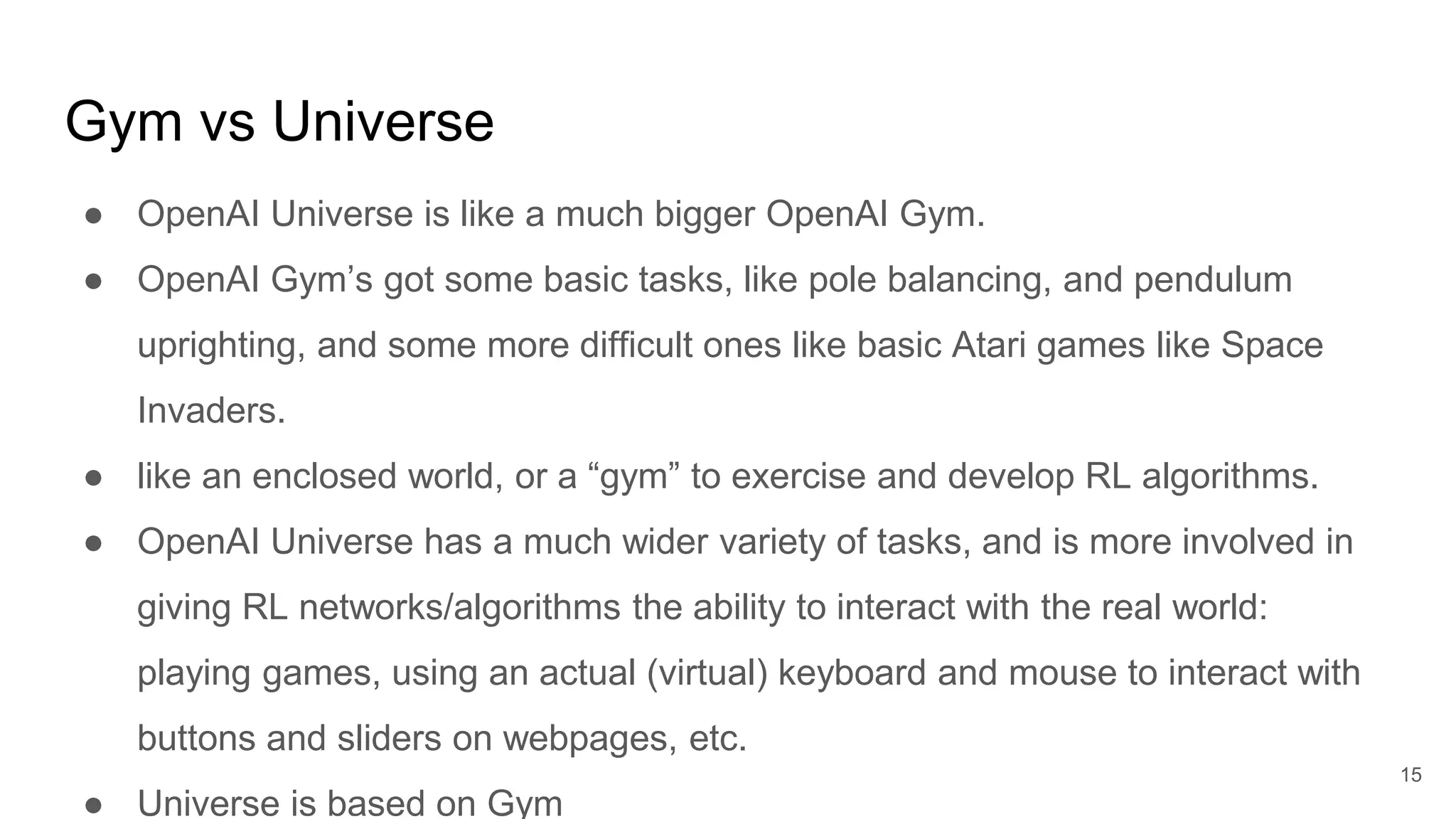 OpenAI Gym & Universe | PPTX