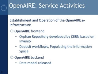OpenAIRE at EIFL General Assembly, Lund, August 2010 | PPT