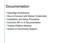 OpenAlgo - Algotrading Platform for Everyone | PPTX