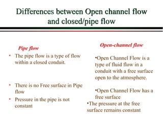 OPEN AND CLOSED CHANNEL FLOW for discharge and speed calculation in ...